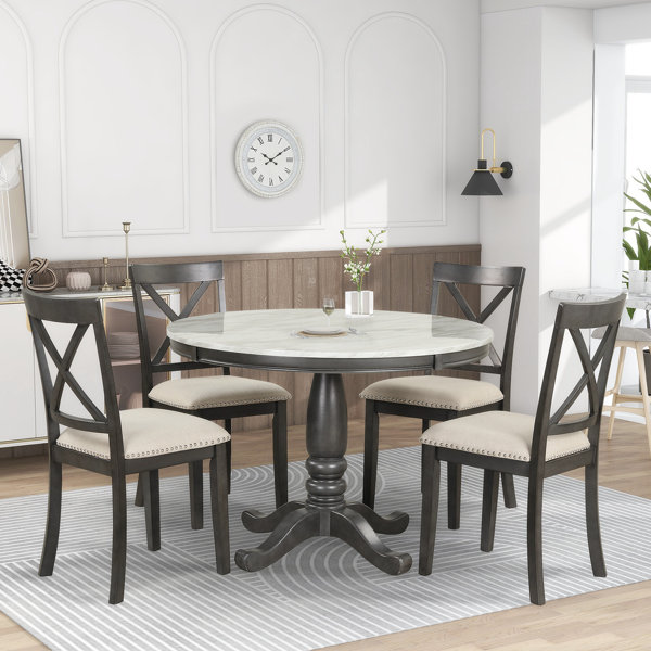 Winston Porter Round Dining Table Set Round Kitchen Table Set Round Dining Set Round Table and ...